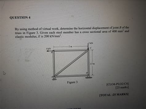 Solved Question 4 By Using Method Of Virtual Work Determine