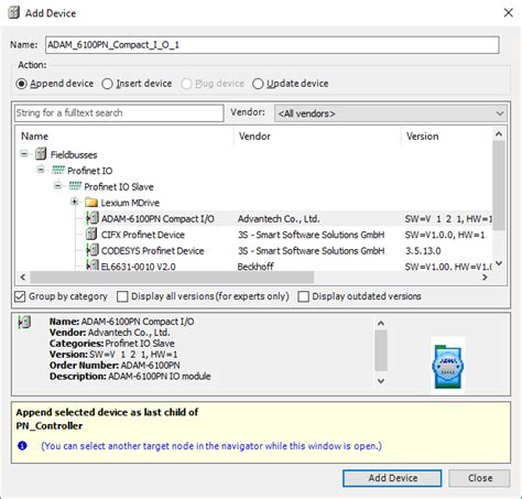 configure adam profinet device with codesys — eci documentation