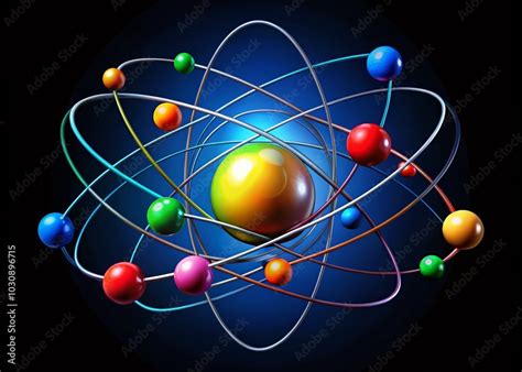 Detailed Atom Structure Diagram Illustrating Protons Neutrons
