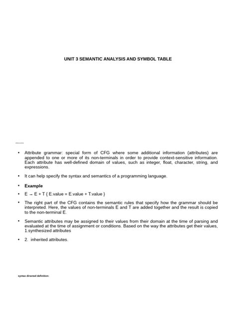 Unit 3 Semantic Analysis And Symbol Table Pdf Scope Computer