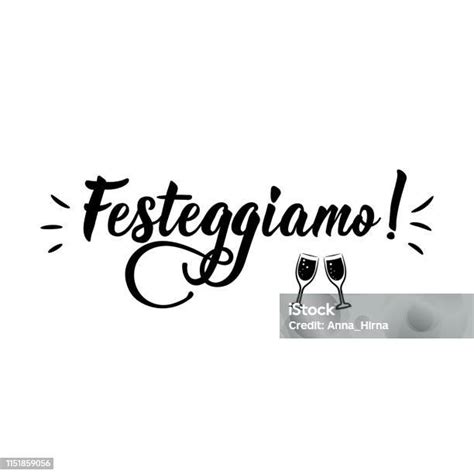 이탈리아어 번역 축 하 합시다 벡터 일러스트입니다 글자 잉크 그림입니다 페 테 테그 기 아모 검은색에 대한 스톡 벡터 아트 및