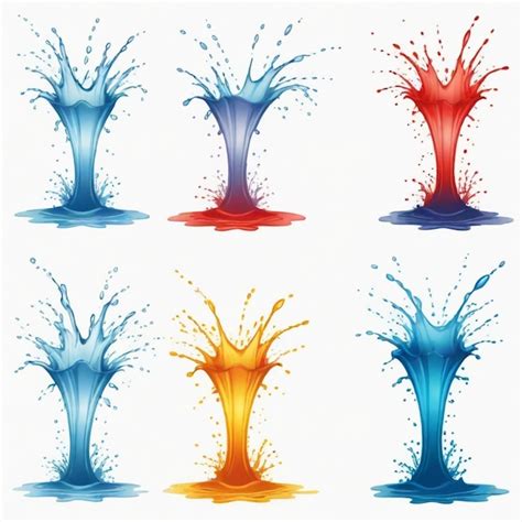 Premium Vector Water Splash Vector Set White Background Isolated