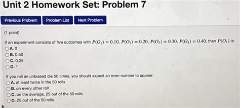 Solved Unit 2 Homework Set Problem 7 1 Point If An Chegg Com