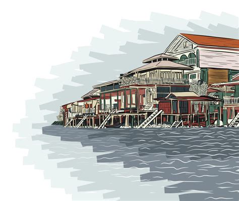 矢量彩色住宅图片 创意矢量木制建筑手绘插图设计素材 高清图片 摄影照片 寻图免费打包下载