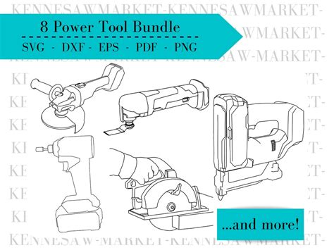 Modern Manly Tool Outline Svg Dxf Eps Pdf Png Power Tools For