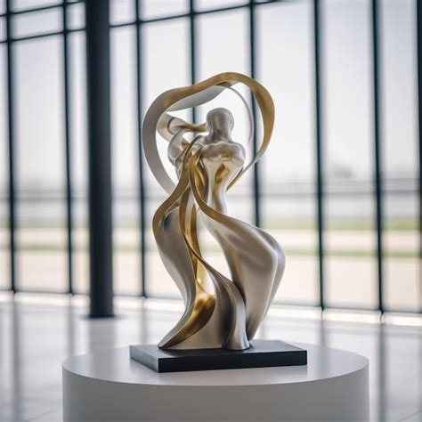 Premium Ai Image Generative Ai Abstract Metal Sculpture