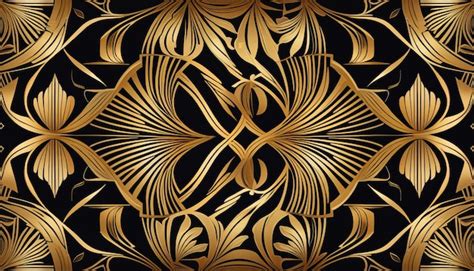 Intricate Art Deco Pattern In Black And Gold Premium AI Generated Image