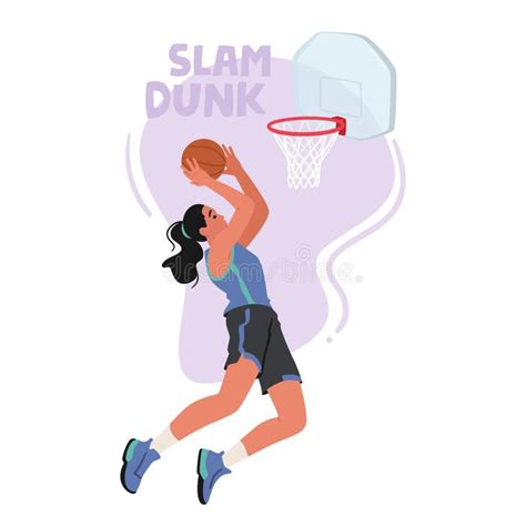 Powerful Female Basketball Player Character Soars Through The Air
