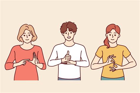 Deaf And Mute People Use Sign Language By Showing Palm Signs To