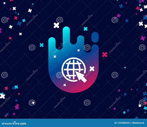 Globe With Mouse Cursor Simple Icon World Sign Stock Vector