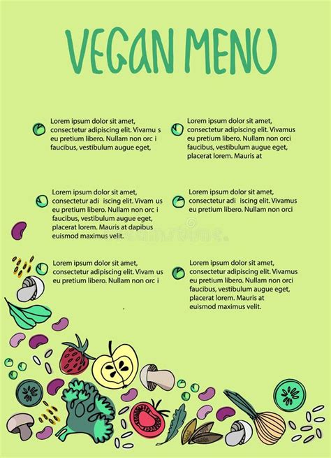 Vegan Menu Design Template With Place For Your Text Colorful