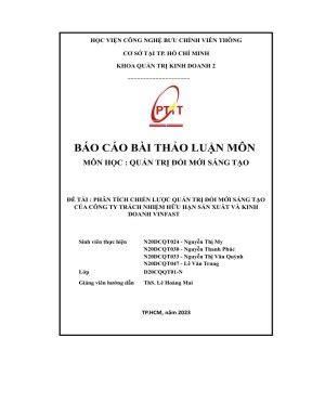 Tiểu luận đề tài phân tích chiến lược quản trị đổi mới sáng tạocủa