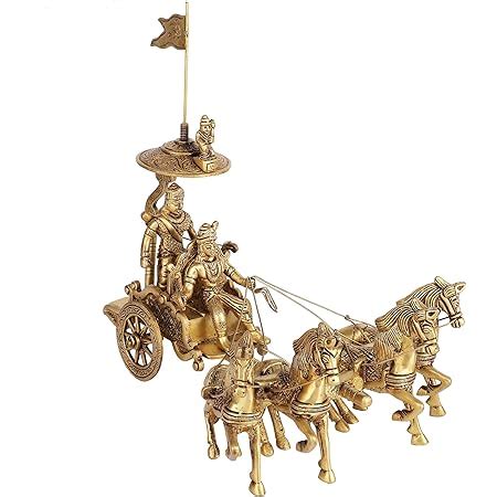 Buy ARTVARKO Brass Wall Hanging Mahabharat Geeta Arjun Chariot Rath