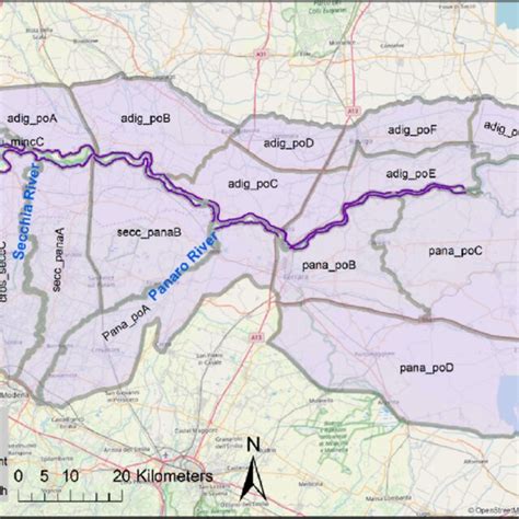 The Case Study Area The Thick Grey Lines Delimit The Flood Protected