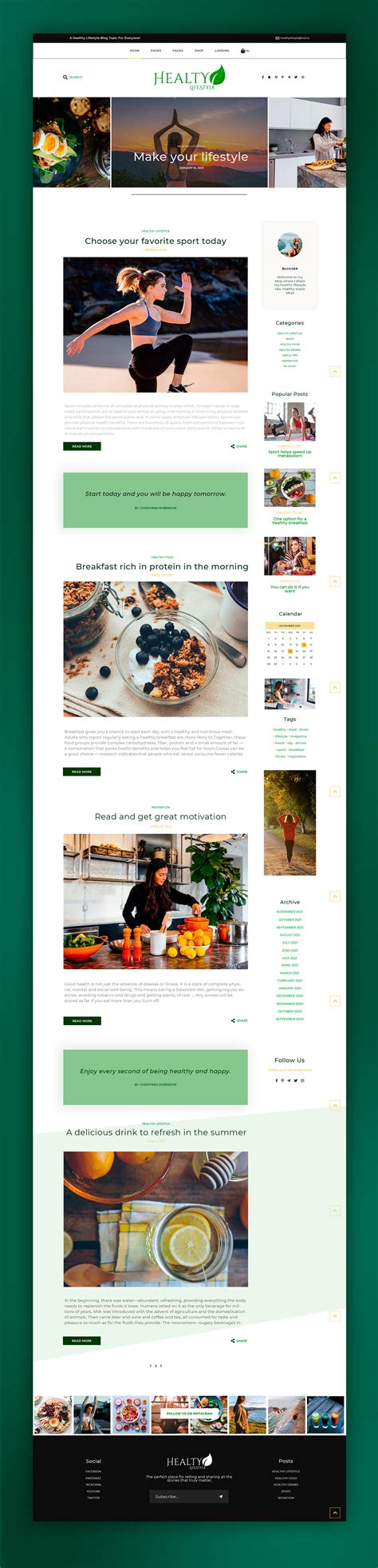 UI And UX Design For One Page Of The Blog Site On Behance