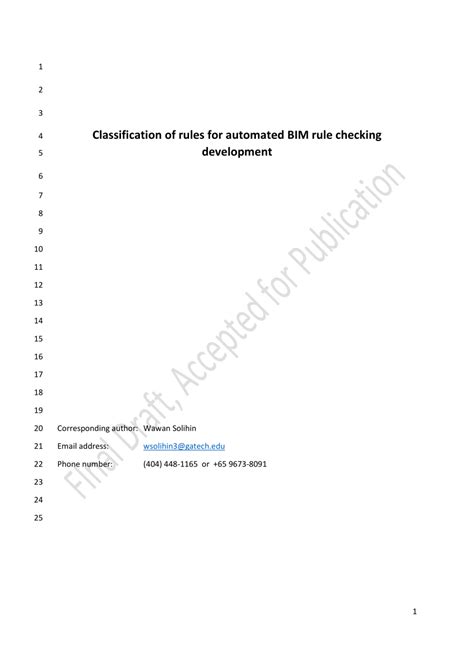 pdf classification of rules for automated bim rule checking development
