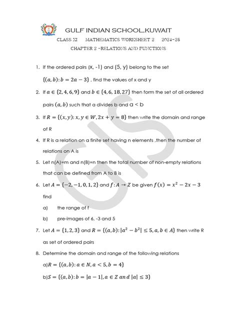 Maths Class 11 Chapter 3 Pdf