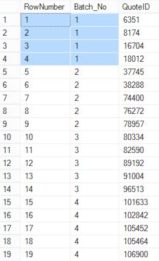 Sql Server SQL SELECT Incremental Batch Number Every X Rows Stack Overflow