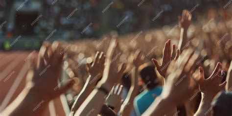 Back View Of Hands Spectators At Paris Olympic Sport International