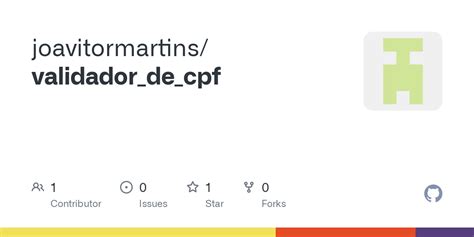 GitHub Joavitormartins Validador De Cpf