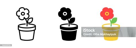 화분 얇은 선 아이콘입니다 화분에 심은 식물 원예 관엽 식물 고립 된 개요 표시 홈 서비스 개념입니다 웹 디자인 및 응용 프로그램에 대 한 벡터 그림 기호 요소 Eps 10