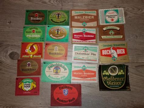 ddr bier etiketten 18 st veb brauerei dresden falkenbrauerei
