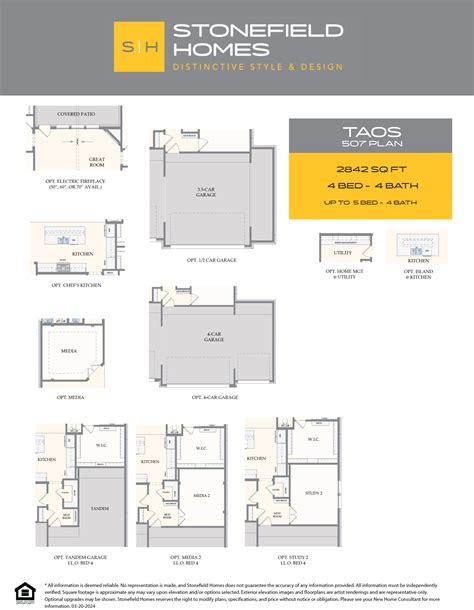 Taos Single Story House Plans In Tx Stonefield Homes