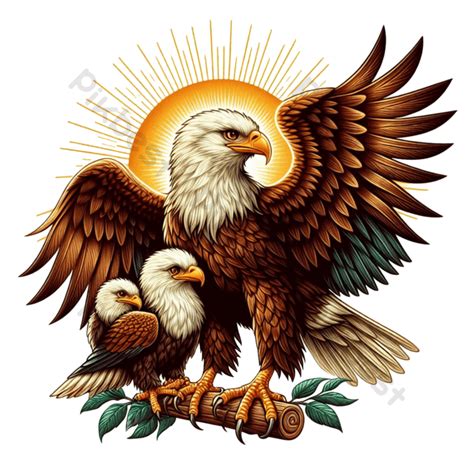 Cute Eagle Bird With His Babbies Icon Image Png Images Psd Free