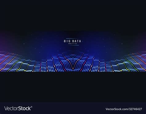 Big Data Visualization Background 3d Royalty Free Vector