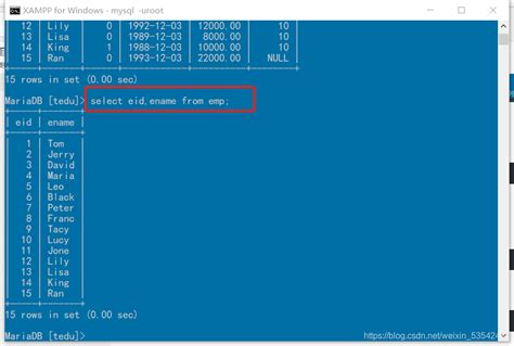 Mysql数据库的查询语句之简单查询：查询所有用户、别名、分类（distinct）、计算、排序（order By）、条件查询（where