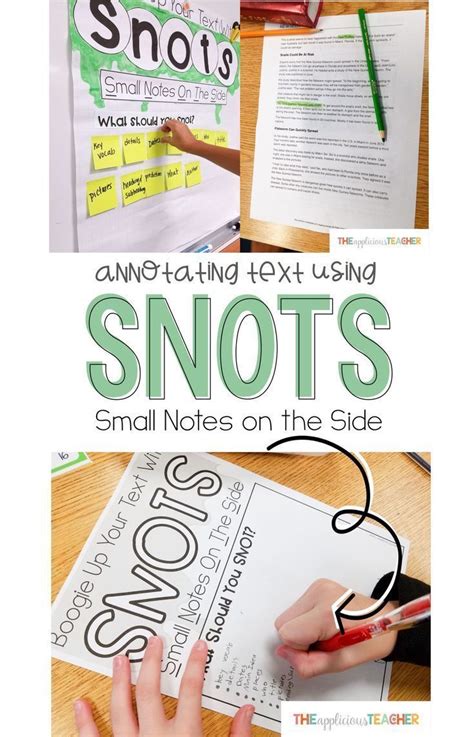 Annotating Text Using Snots Annotating Text Reading Classroom 6th