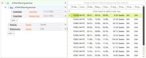 Overview WinForms DataFilter Control Telerik UI For WinForms