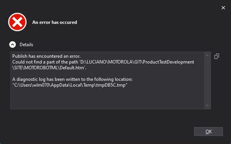 Unable To Publish A NET WinForms Project Via ClickOnce When The WebPageFile E G Default