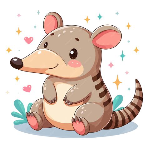 Premium Vector Cute Aardvark Vector Cartoon Illustration