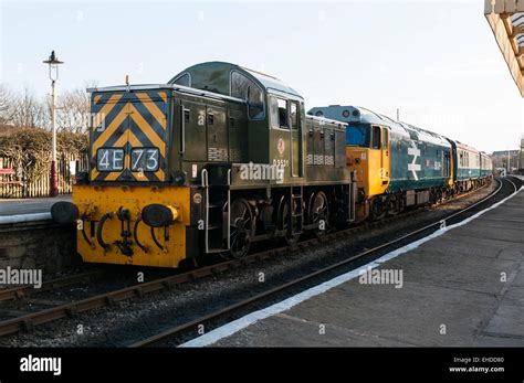 Class 14 With A Class 50 Loco At The Rear Of A Passenger Train On The East Lancs Railway Stock