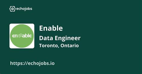 Enable Is Hiring Data Engineer Tech Lead Toronto Ontario Python