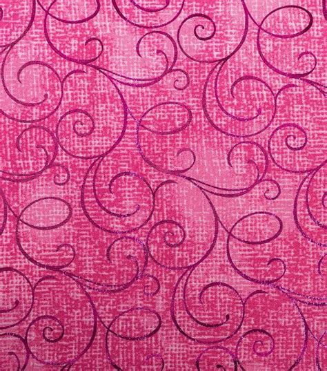 Pink Scroll Quilt Foil Cotton Fabric By Keepsake Calico Joann