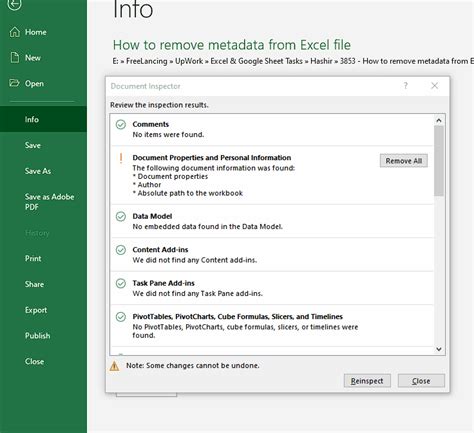 How To Remove Metadata From An Excel File Spreadcheaters