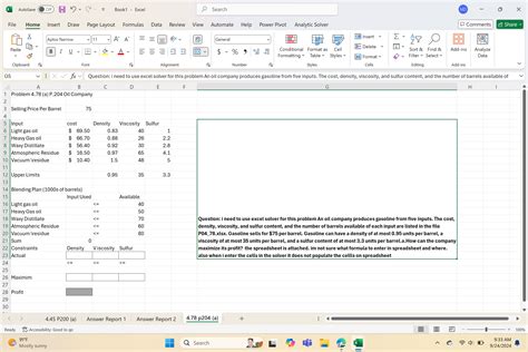 Solved I Need To Use Excel Solver For This Problem An Oil
