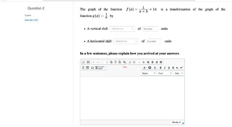 Solved Question Is A Transformation Of The Graph Of Chegg