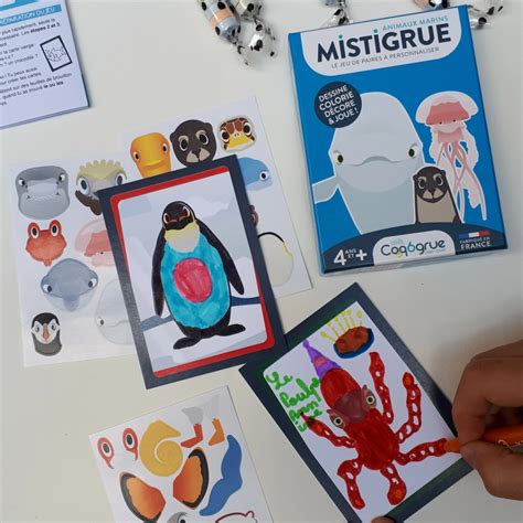 Jeu de Mistigri à personnaliser Mistigrue Animaux Marins Coq6grue
