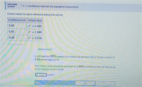 CHALLENGE ACTIVITY 7 2 1 Confidence Intervals For Chegg