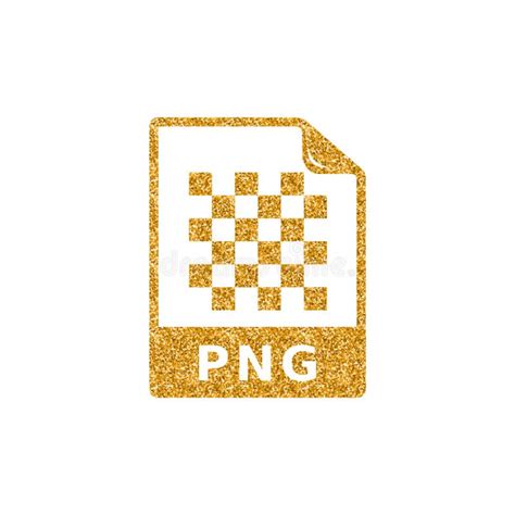 Gold Glitter Icon Image Picture File Format Stock Vector