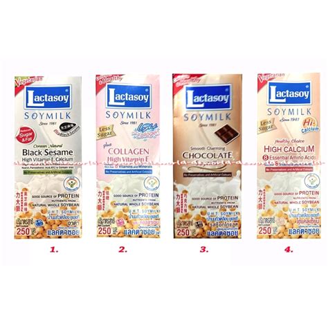 Lactasoy Soy 180ml Milk Black Sesame High Calcium Susu Soya 180 Ml
