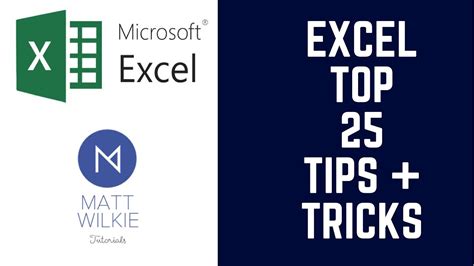 Top Tips And Tricks For Excel Part YouTube