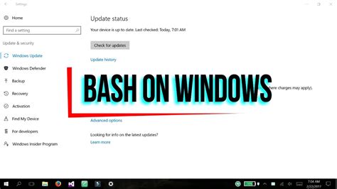 ML101 Preparation Installing Bash On Windows 10 YouTube