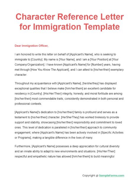 Character Reference Sle Letter For Immigration Purposes Infoupdate Org