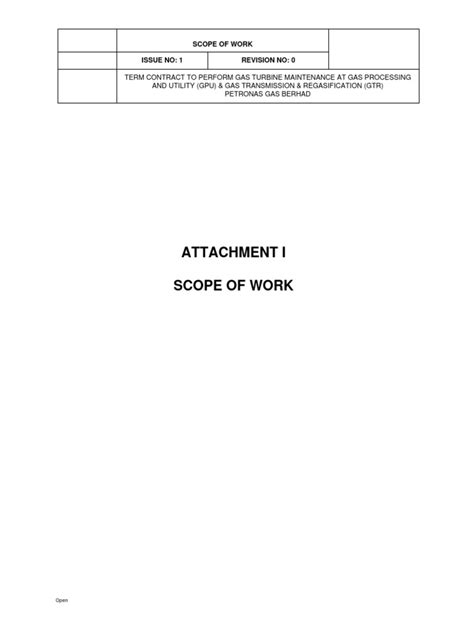 Scope Of Work Gas Turbine Maintenance Pdf Instrumentation Calibration