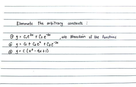 Solved Eliminate The Arbitrary Constants 1 Chegg