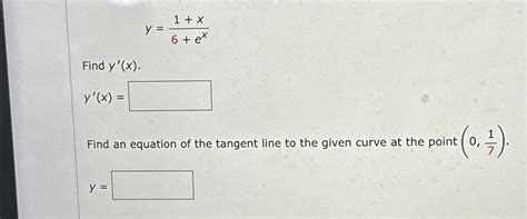 Solved Y 1 X6 Exfind Y X Y X Find An Equation Of The